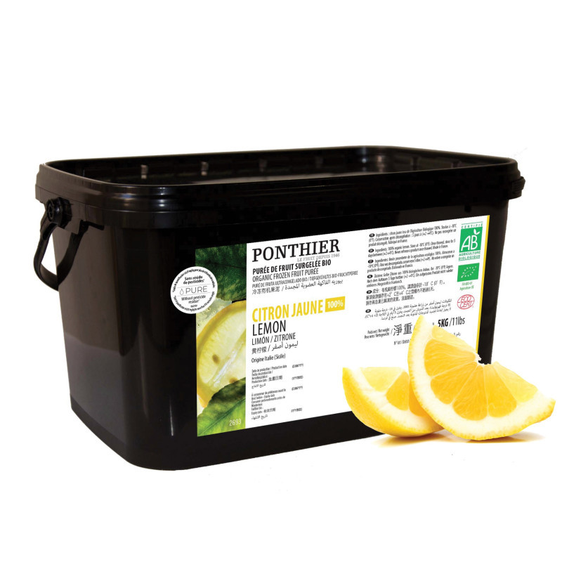 Ponthier Frozen 100% Yellow Lemon Puree - Classic Fine Foods