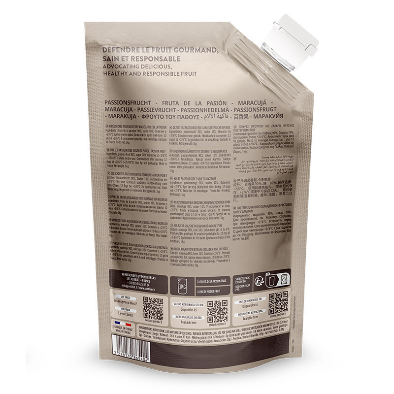 Ponthier Fresh Passion Fruit Puree 10% Sweetened - Classic Fine Foods